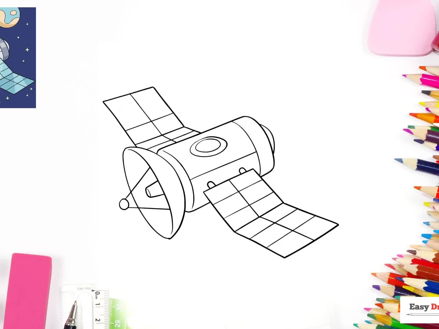 Learn To Draw A Satellite Drawing In 2019 Drawings A Systematic