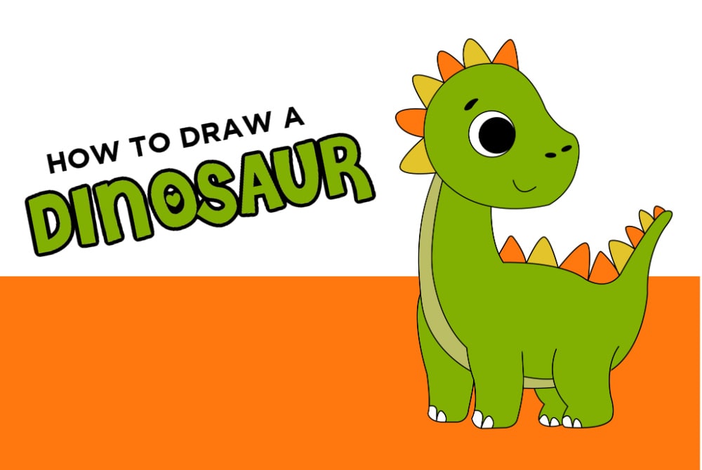 how to draw a dinosaur in video