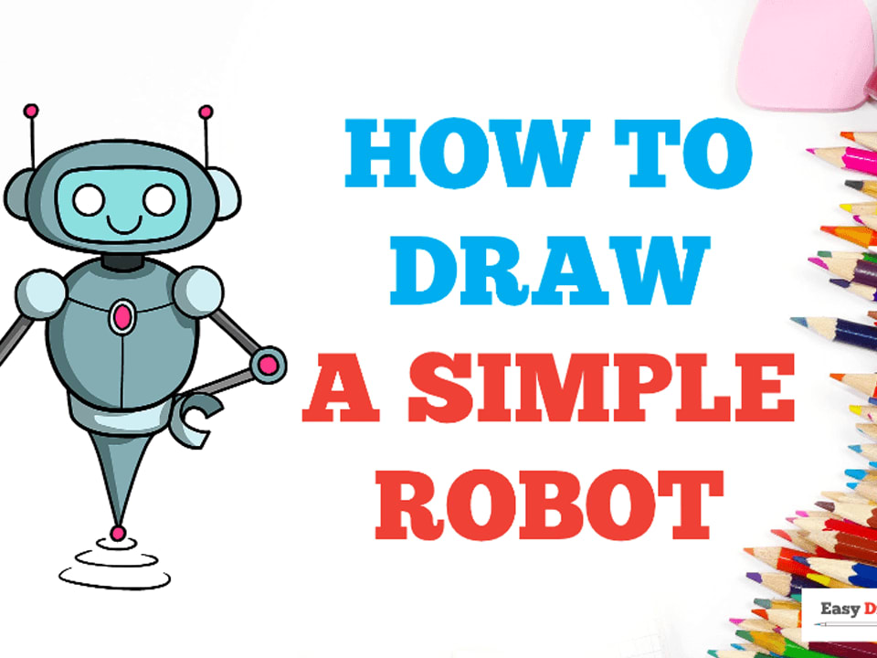 how to draw easy robot