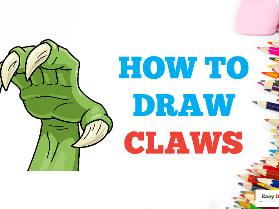 how to draw a hand claw