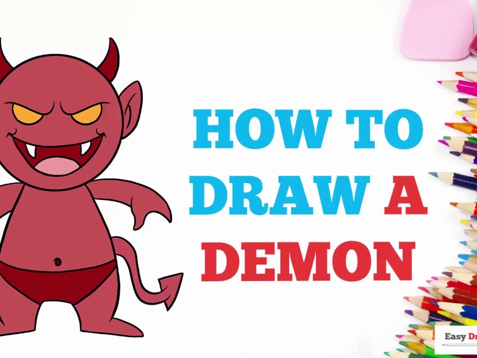 how to draw a demon in steps