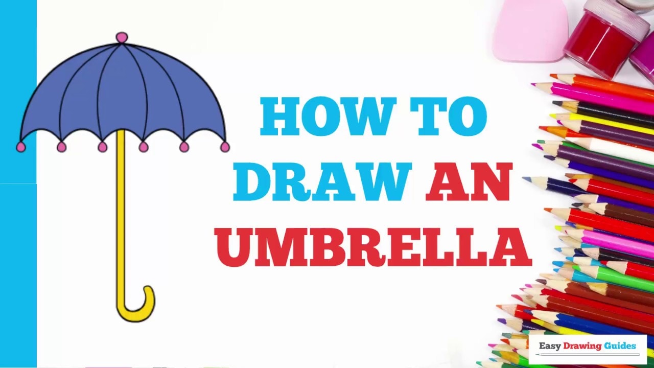 how to draw easy umbrella