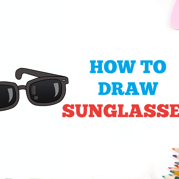 how to draw sunglasses step by step