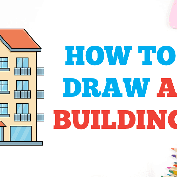 how to draw a buildings step by step