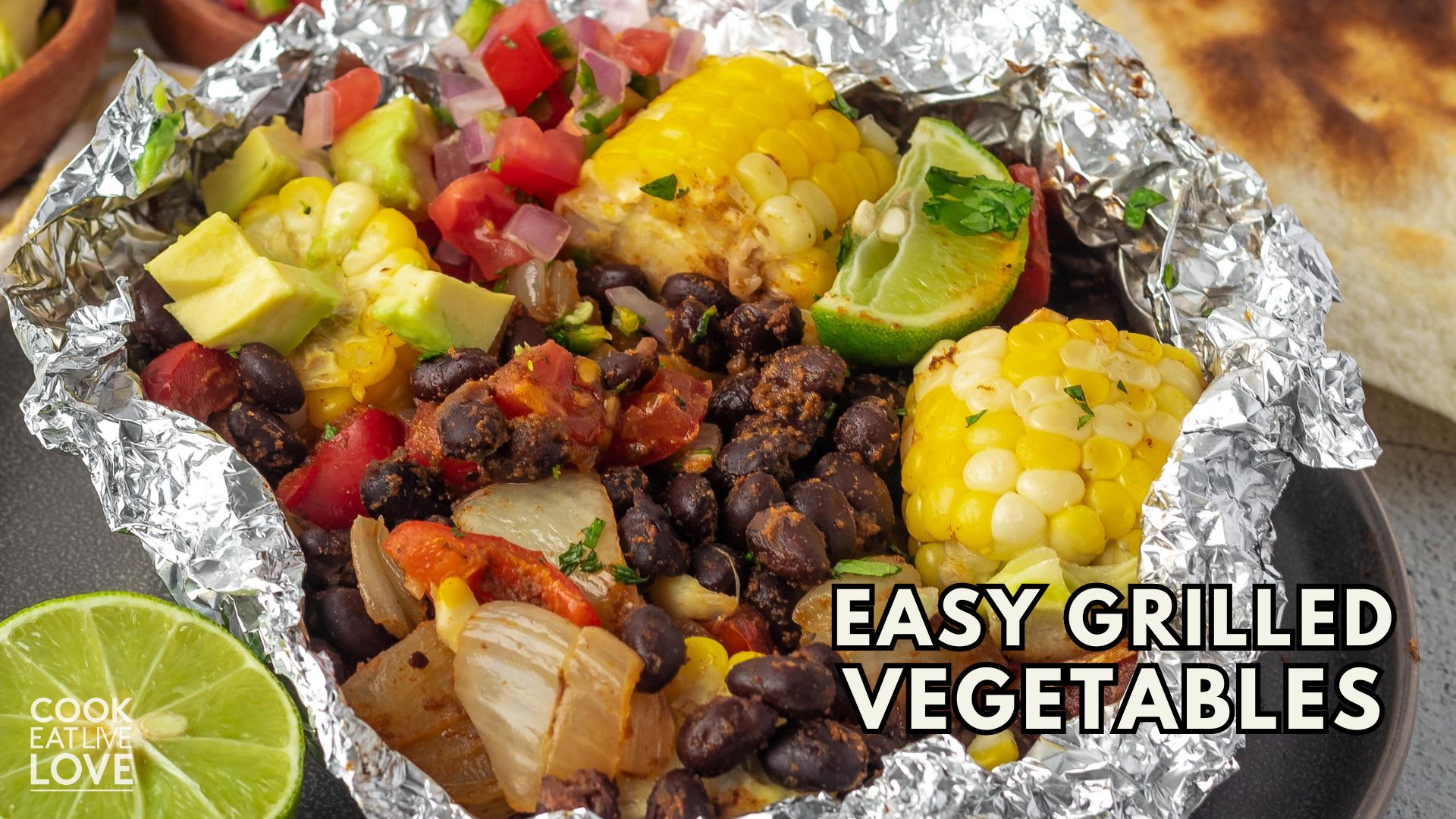 grilled vegetables in aluminum foil