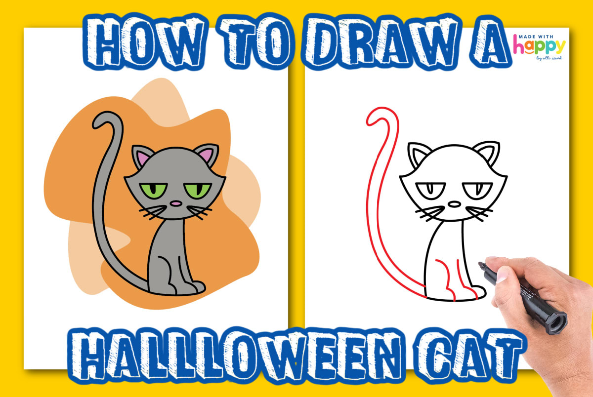 how to draw a cat nose for halloween
