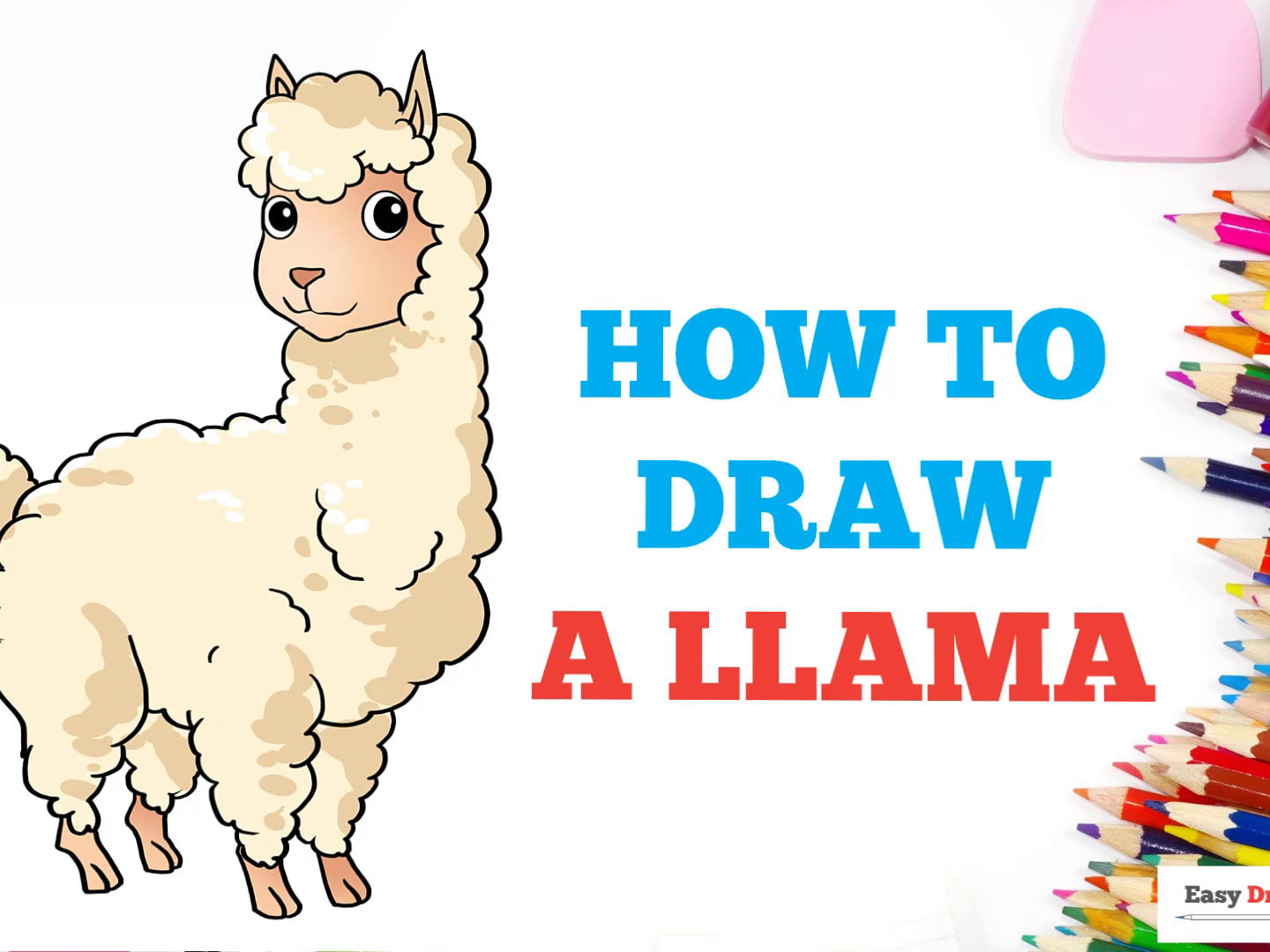 how to draw llama fur