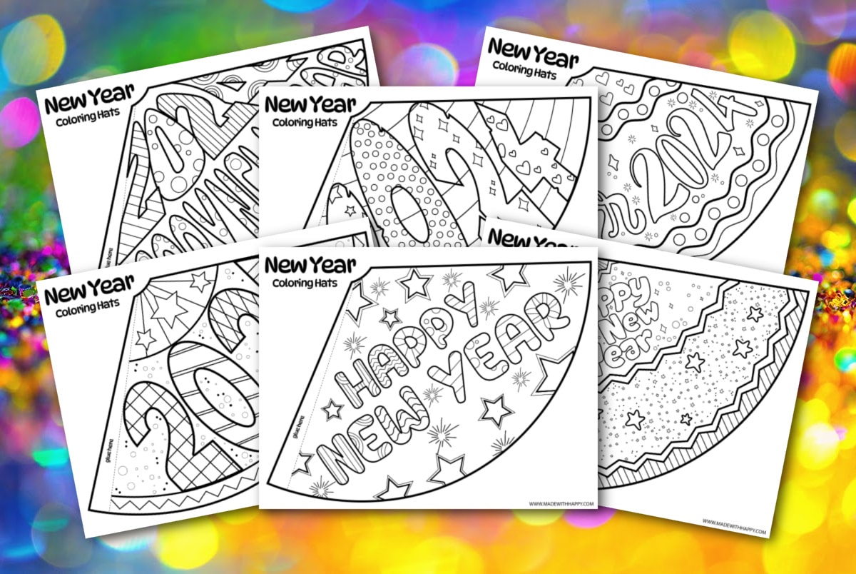 printable party hat coloring page