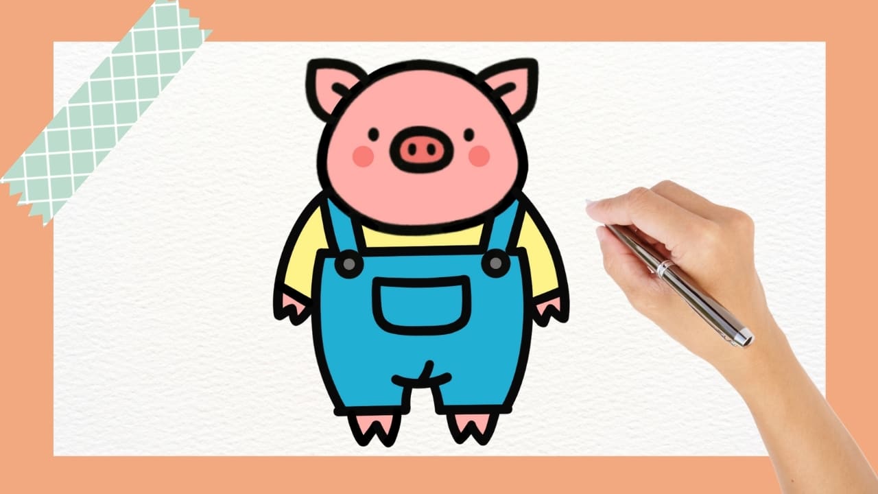 Piggy drawing easy store