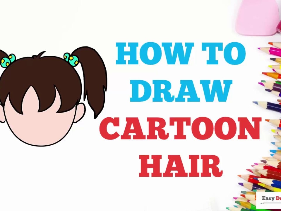 how to draw hair easy cartoon