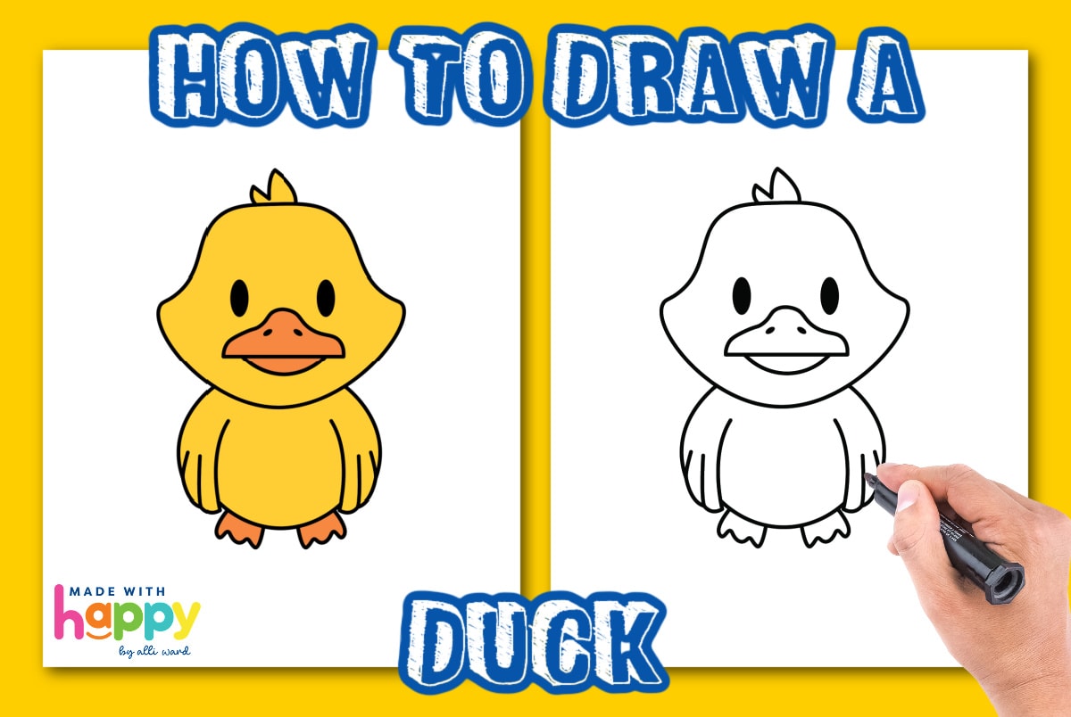 how to draw cartoon duck