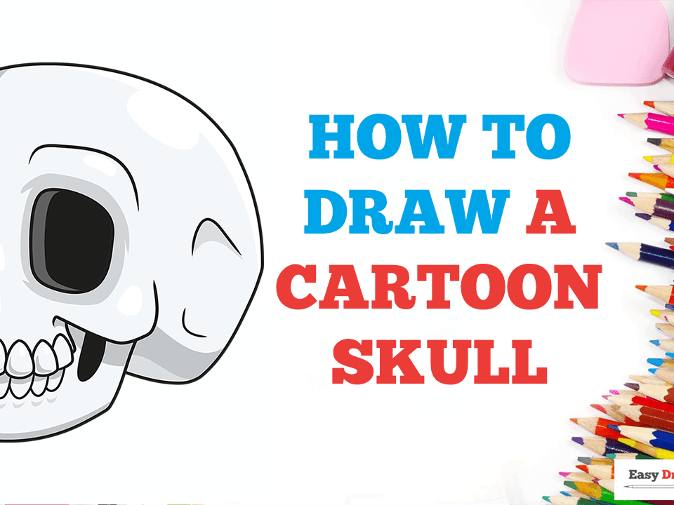 how to draw cartoon skull