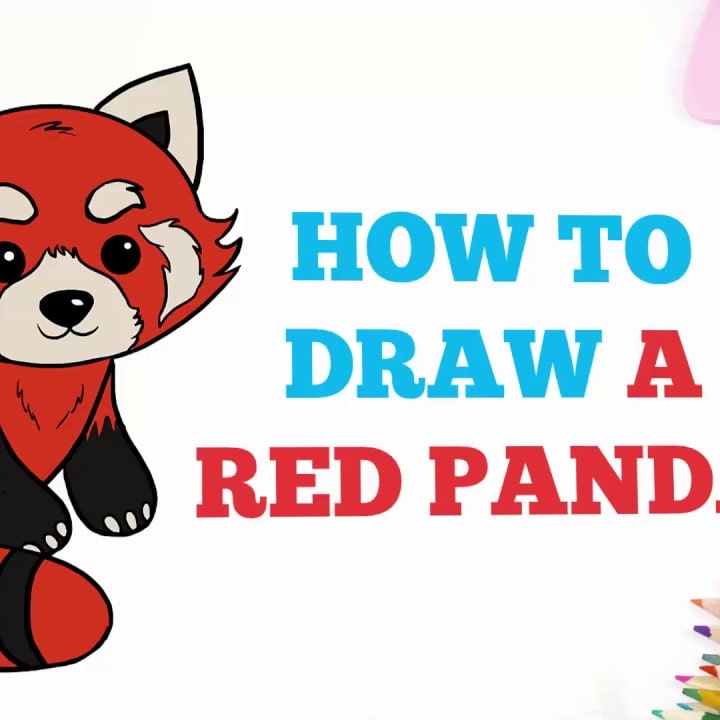 how to draw red panda easy