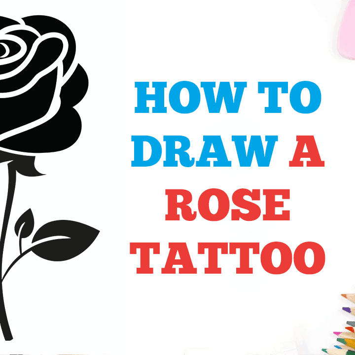 how to draw a rose tattoo step by step