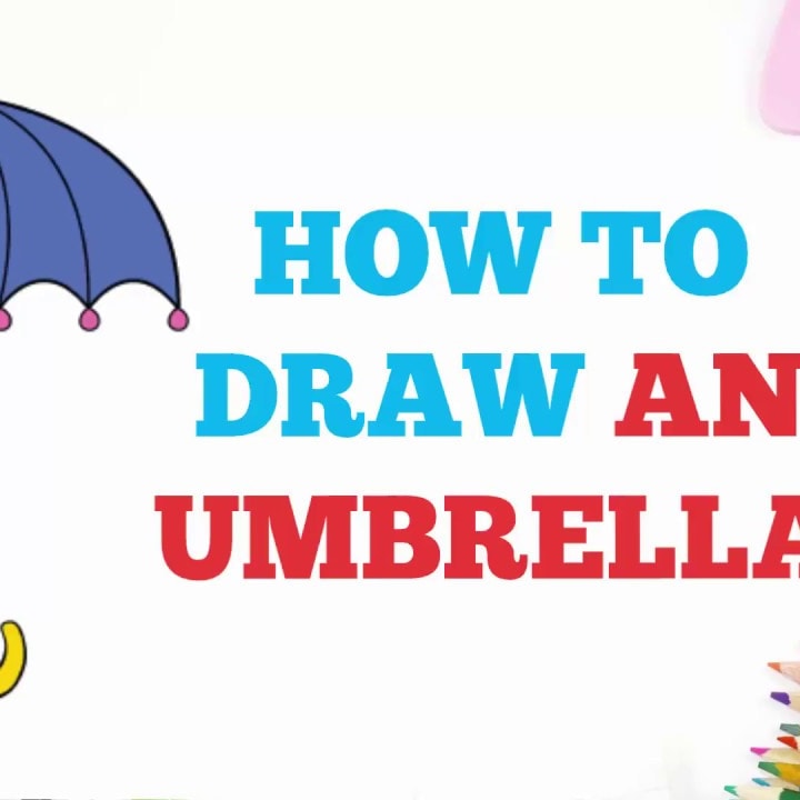 how to draw easy umbrella