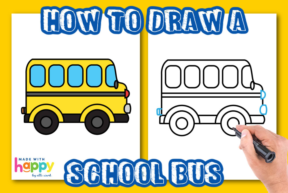 school bus coloring page easy