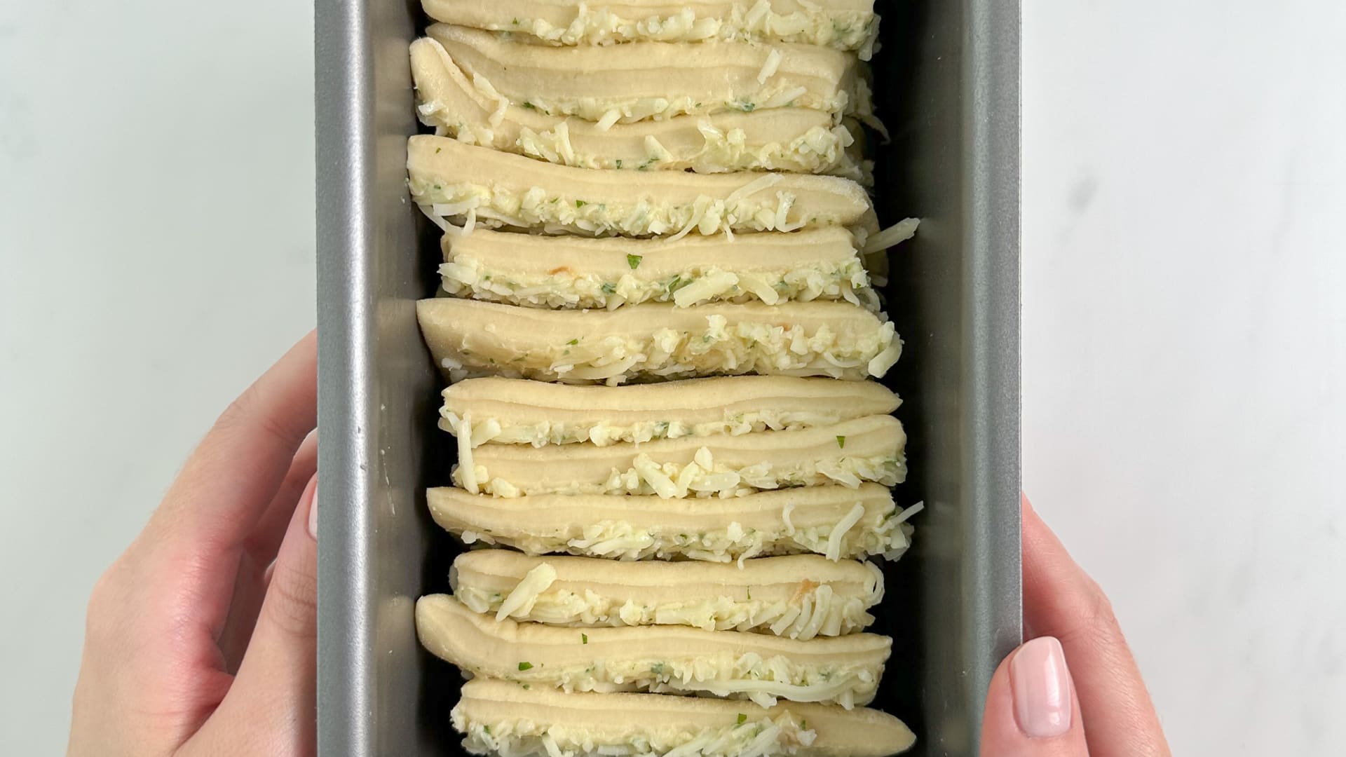 layered garlic bread