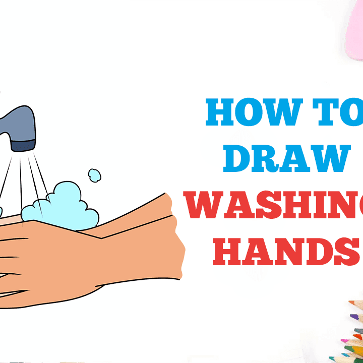 how to draw hands washing