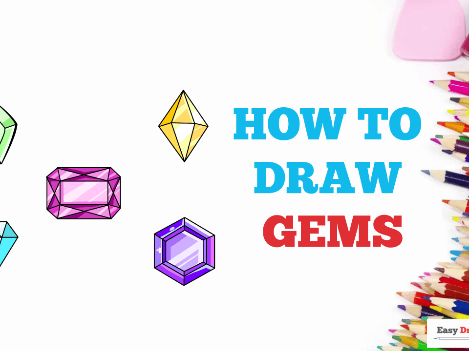 how to draw a ruby gem step by step