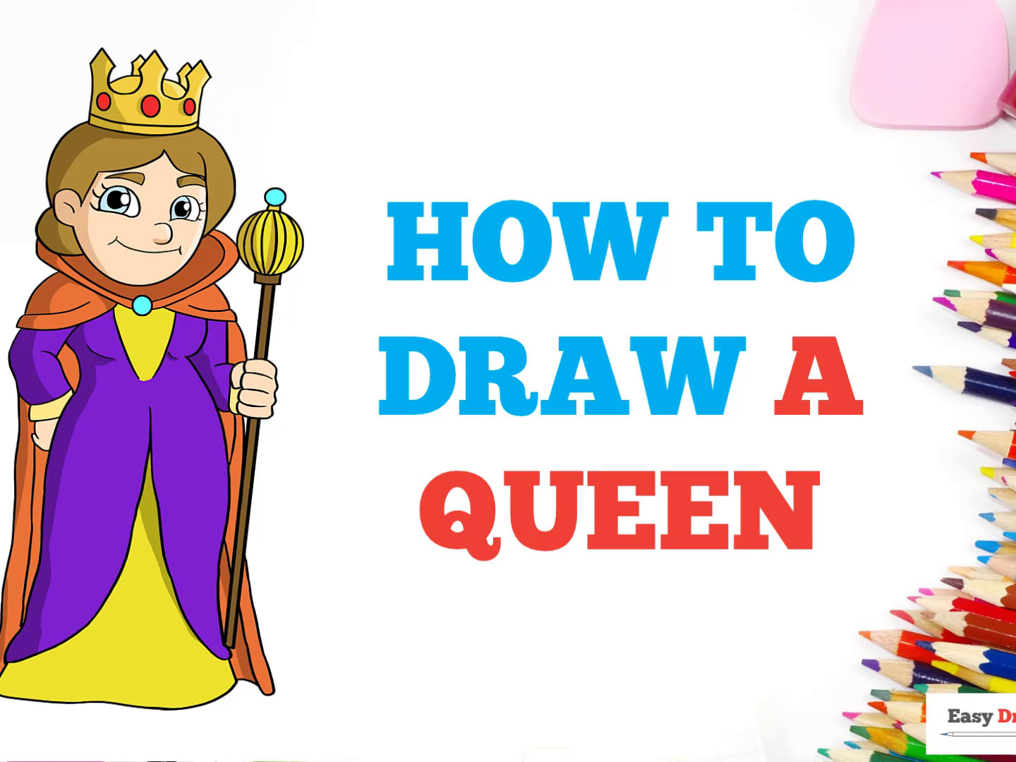 how to draw easy queen