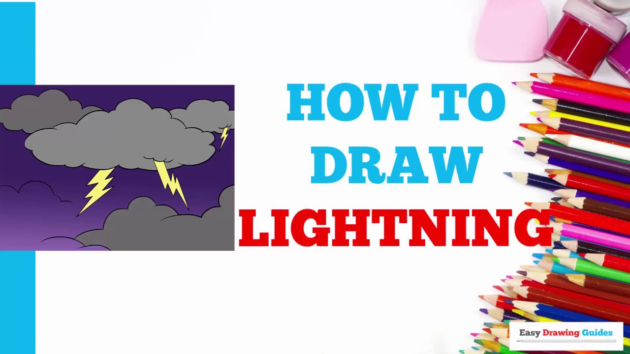 how to draw lightning step by step easy
