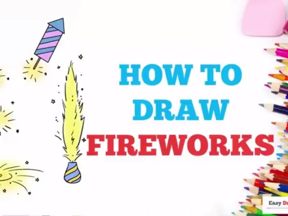 how to draw fireworks easy