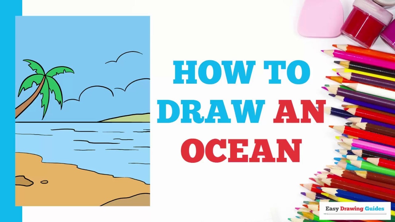 how to draw the ocean in pencil easy